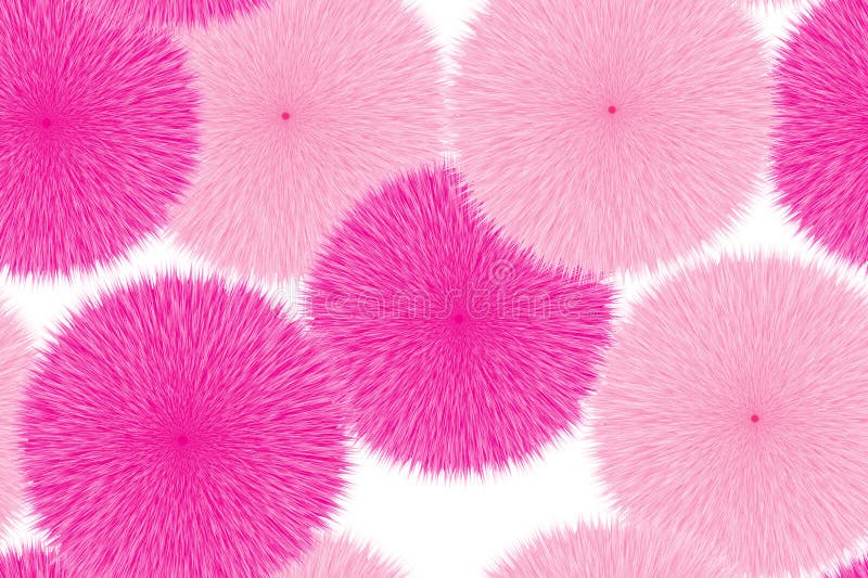 Pink Fluffy Hair Ball Vector Seamless Pattern Stock Vector ...