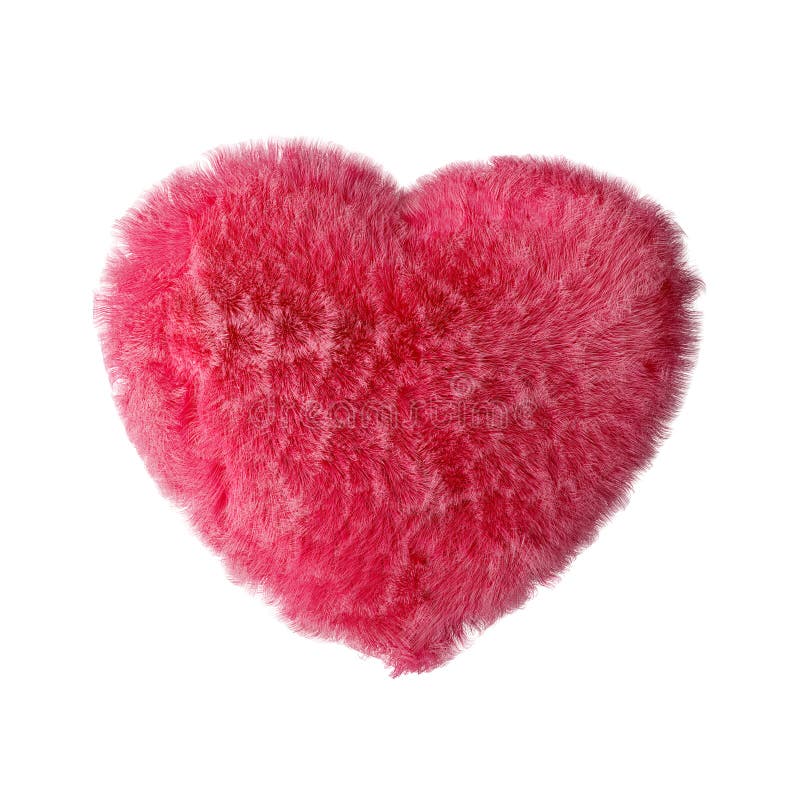 Pink Fluffy Isolated Vector Heart Stock Vector - Illustration of shape ...