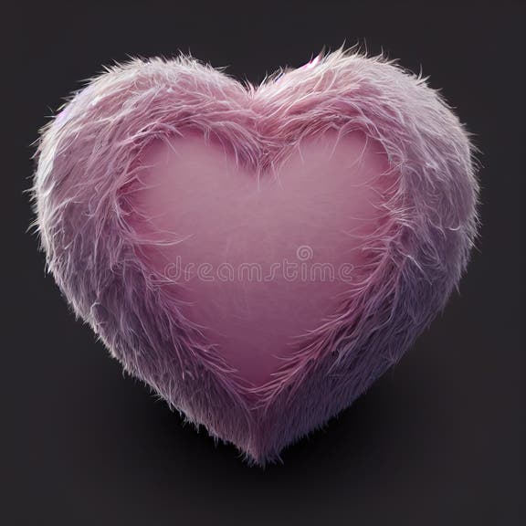 Pink Fluffy Hearts. AI Render Stock Illustration - Illustration of ...