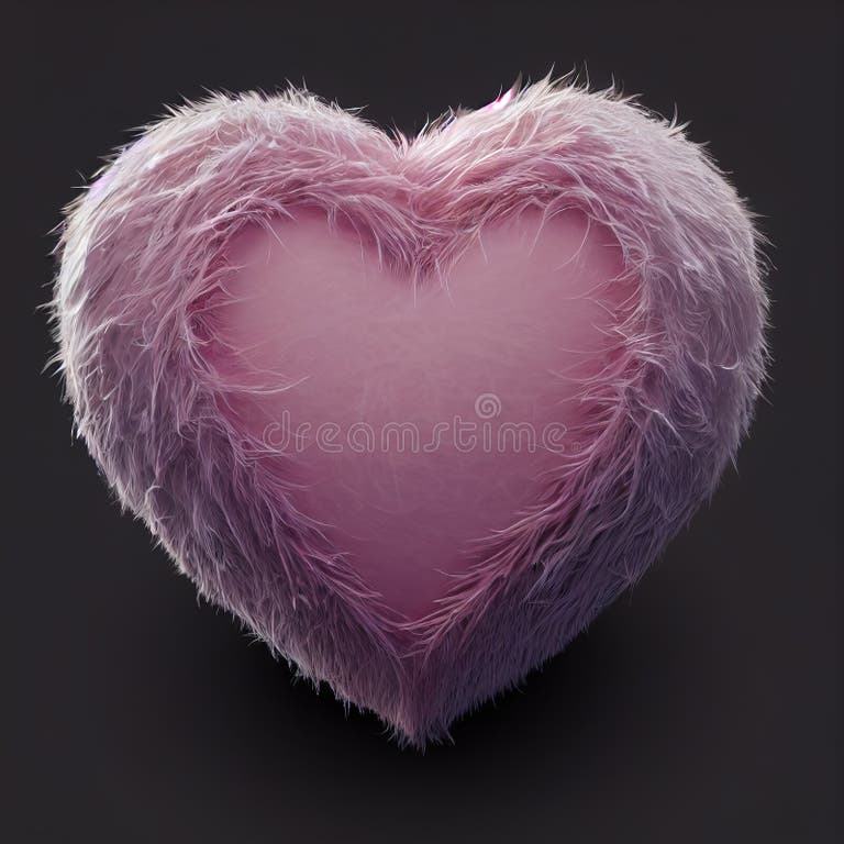 Pink Fluffy Hearts. AI Render Stock Illustration - Illustration of ...