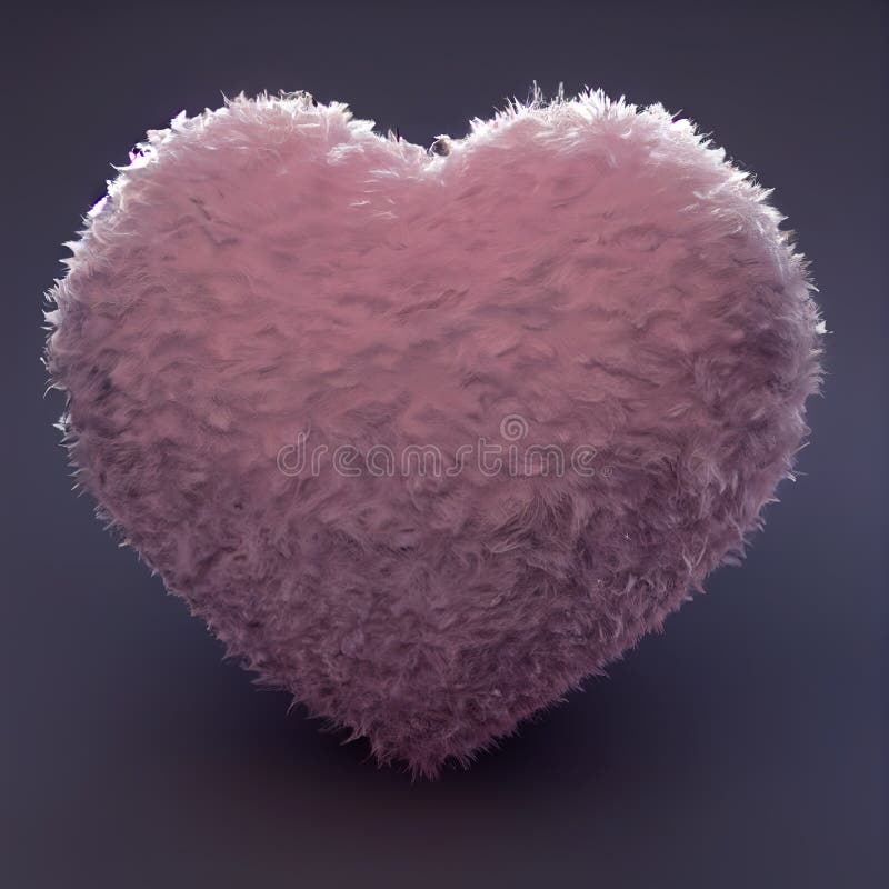 Pink Fluffy Hearts. AI Render Stock Illustration - Illustration of ...