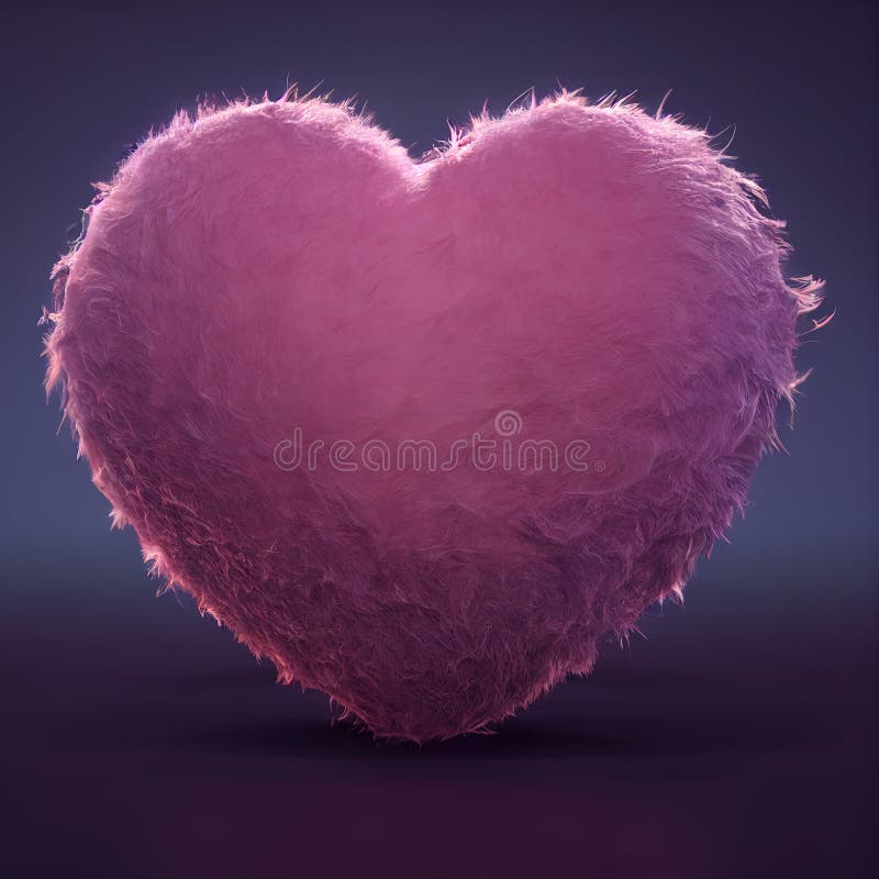 Pink Fluffy Hearts. AI Render Stock Illustration - Illustration of ...