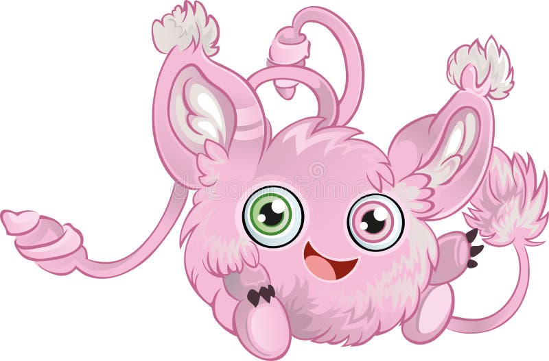 Pink fluffy little animal stock vector. Illustration of animal - 23568311