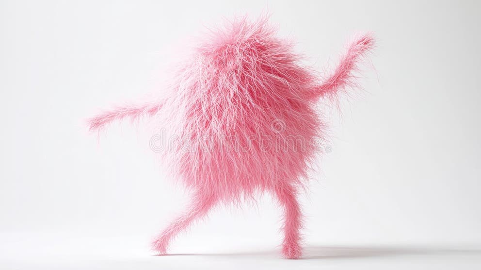 Pink Fluffy Monster Dancing, Abstract Art Stock Photo - Image of unique ...