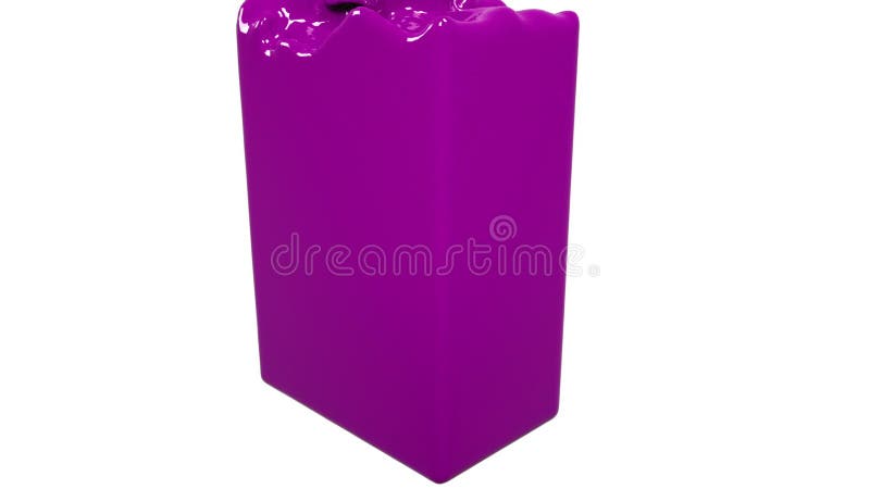Pink Fluid Fills Up a Rectangular Container. Colored Paint Stock ...