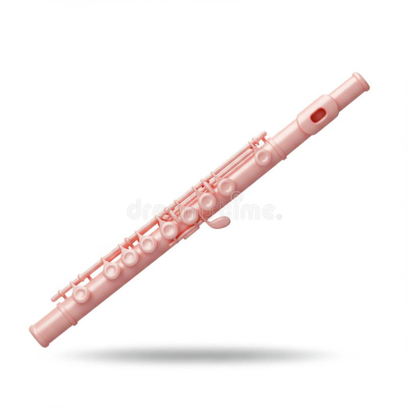 Pink Flute on White Background Stock Illustration - Illustration of ...