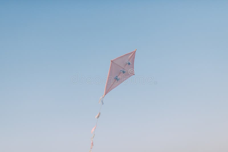 Pink flying kite stock photo. Image of high, green, bright - 101554526