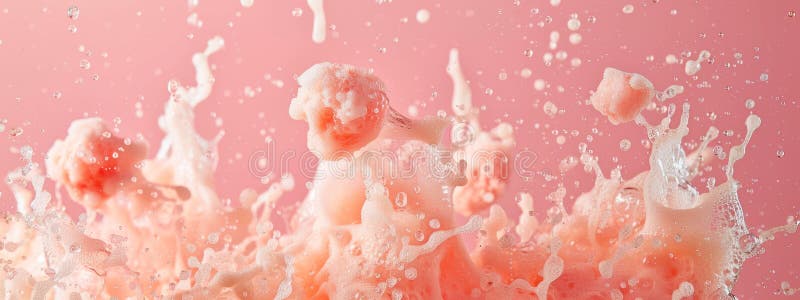 Pink Foam Splash on a Vibrant Background Stock Image - Image of fluid ...