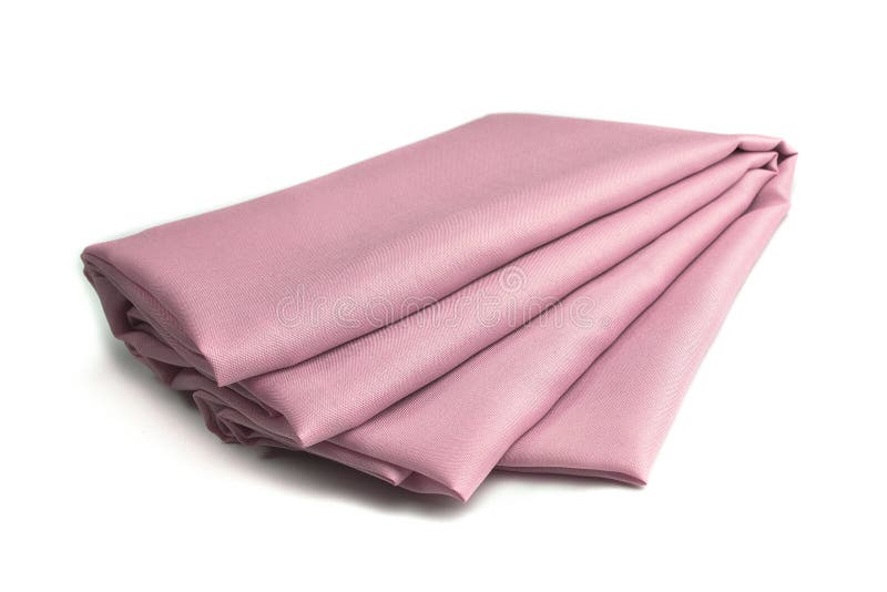 Pink Folded Fabric Isolated Stock Image - Image of kitchen, material ...