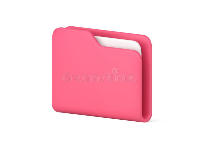 Pink Folder for Documents Storage 3d Icon Vector Illustration Stock ...