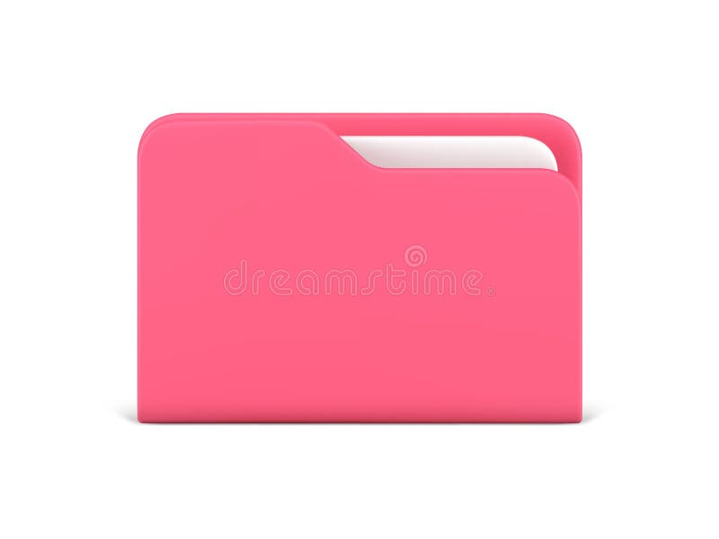 Pink Folder for Documents Storage 3d Icon Vector Illustration Stock ...