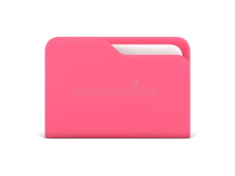 Pink Folder for Documents Storage 3d Icon Vector Illustration Stock ...