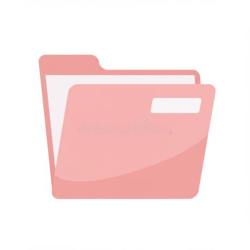 Pink Folder Icon Digital Data Storage Stock Illustration - Illustration ...