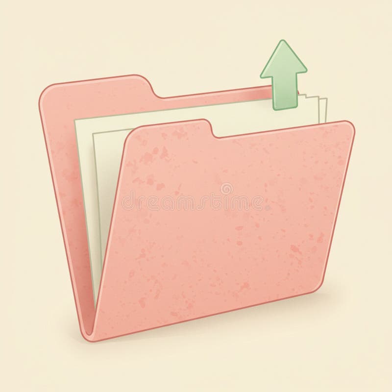 A Pink Folder with a Textured Design, Containing Several Off-white ...