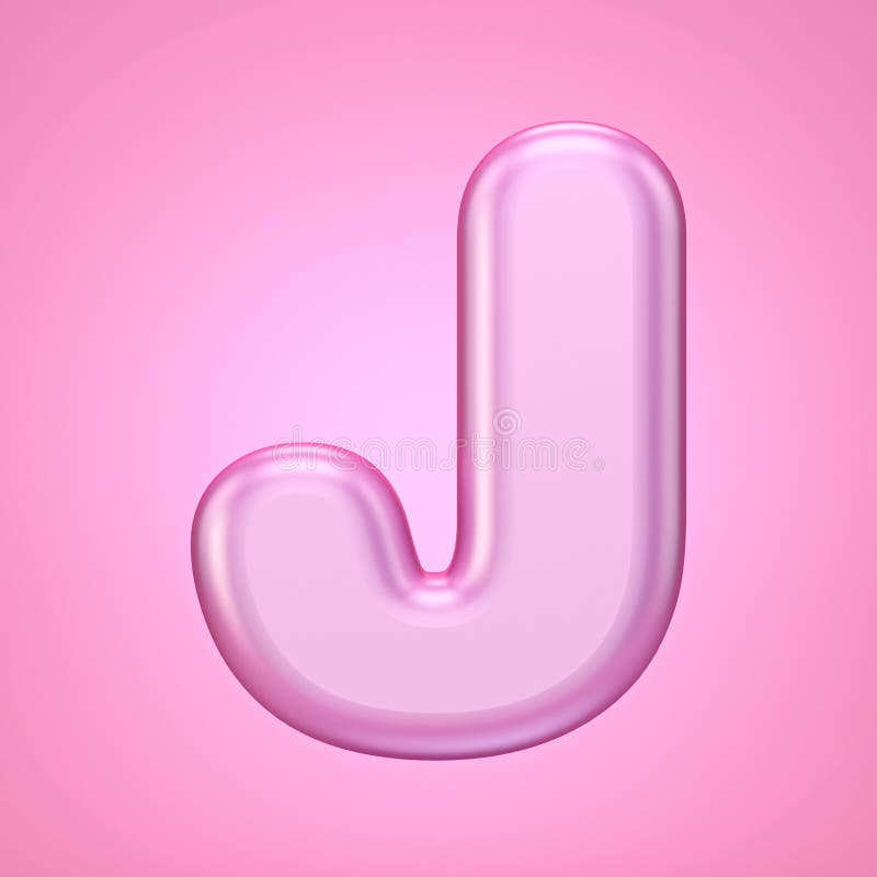 Pink font Letter J 3D stock illustration. Illustration of bright ...