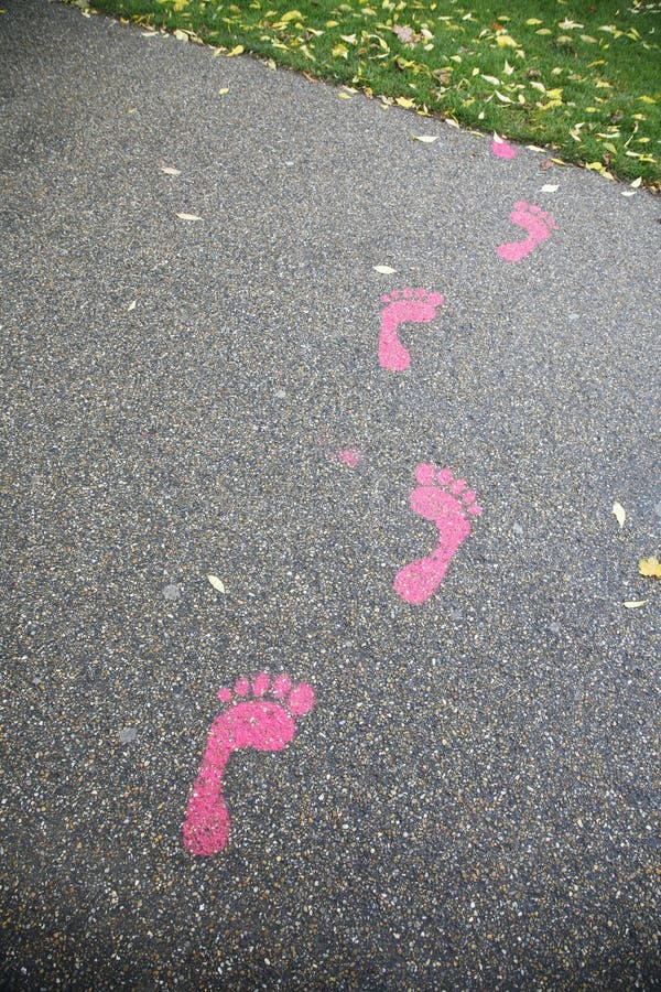 Pink footprint stock photo. Image of outdoors, fall, vertical - 7445966