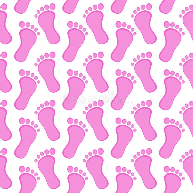 Girl Dog Paw Prints Seamless Background Stock Illustration ...