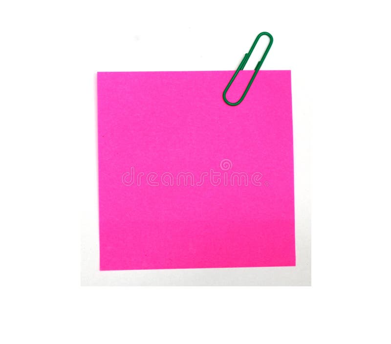 Pink Form with a Clip on a White Background Stock Photo - Image of ...