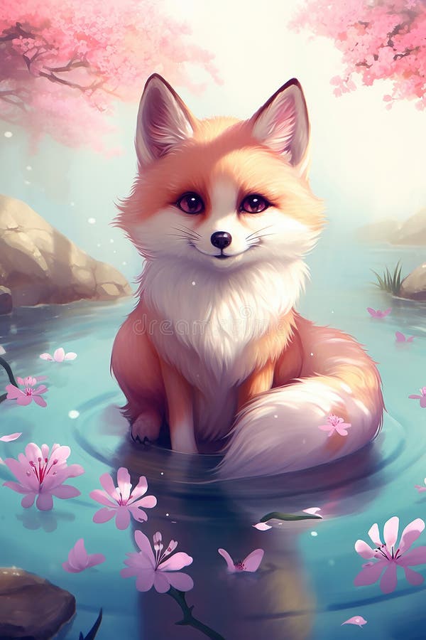 The Pink Fox Baby S Tail Was so Long and Fluffy. Generative AI ...