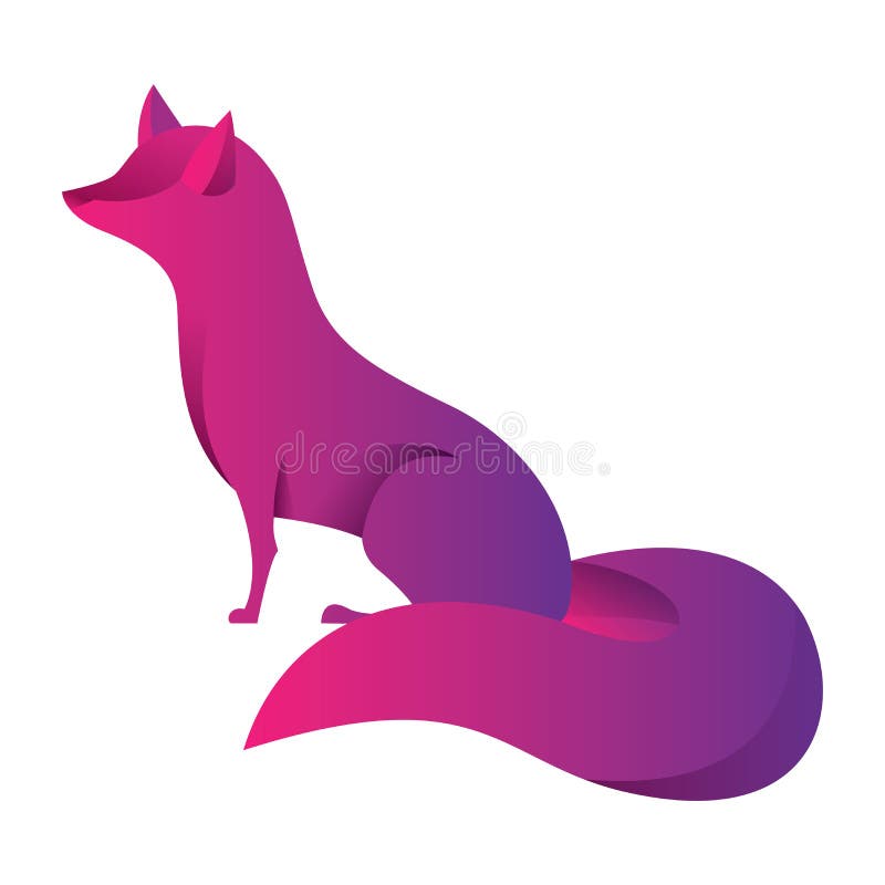 Pink fox stock vector. Illustration of mythology, flat - 67146185