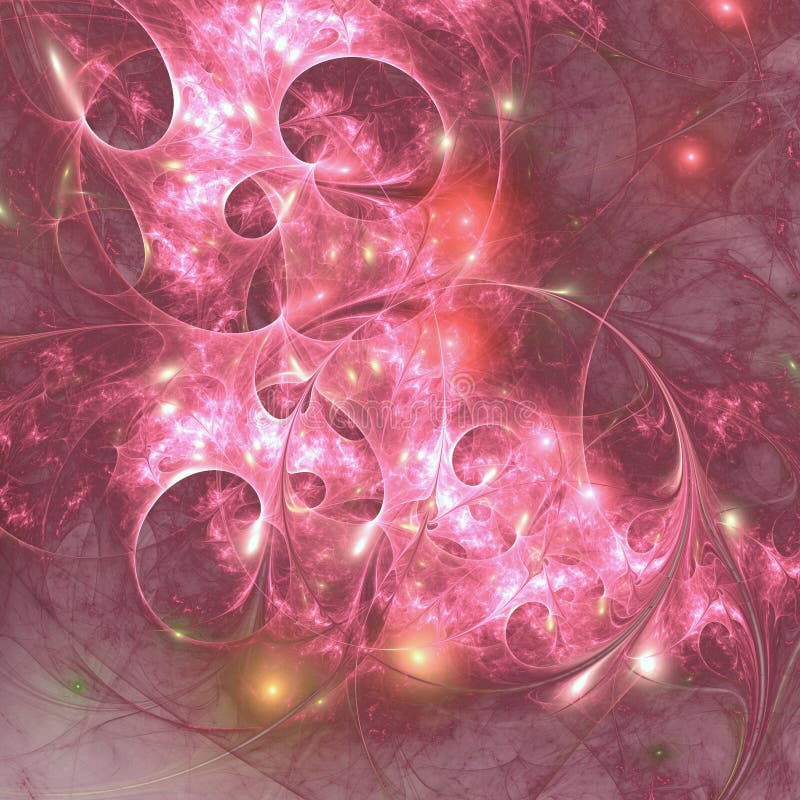 Pink Fractal Shapes, Digital Artwork Stock Illustration - Illustration ...