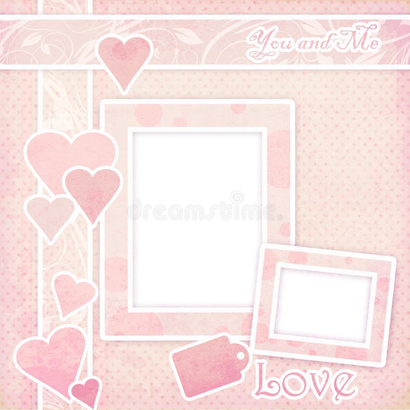 Pink frame with hearts stock illustration. Illustration of pink - 25526096