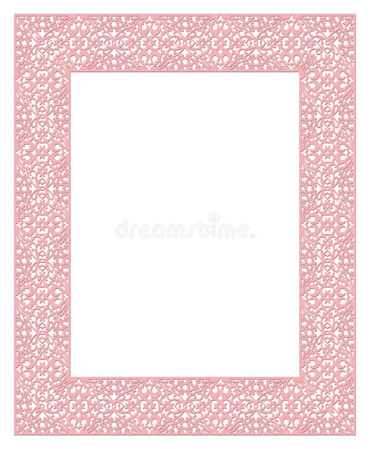 Decorative pink frame stock vector. Illustration of border - 108657023