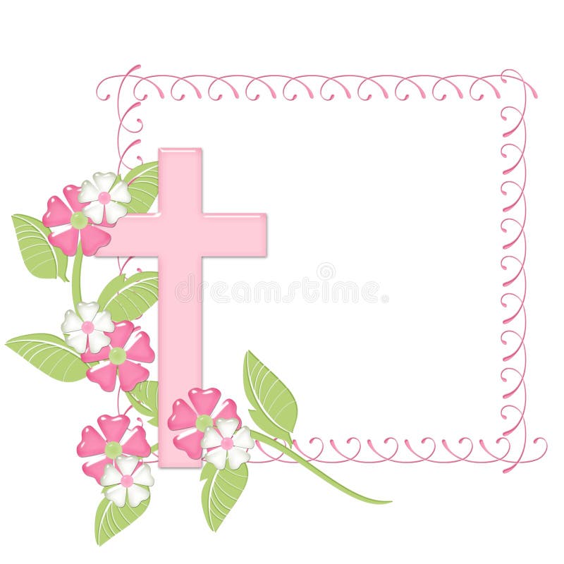 Pink Frame with Pink Cross stock illustration. Illustration of catholic ...