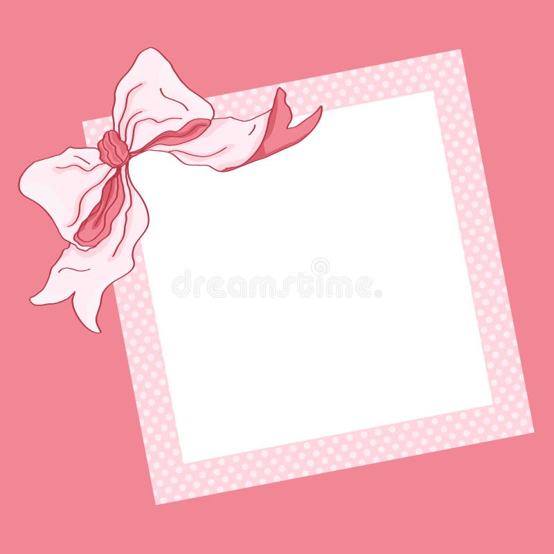 Pink frame and ribbon stock vector. Illustration of vector - 85682304