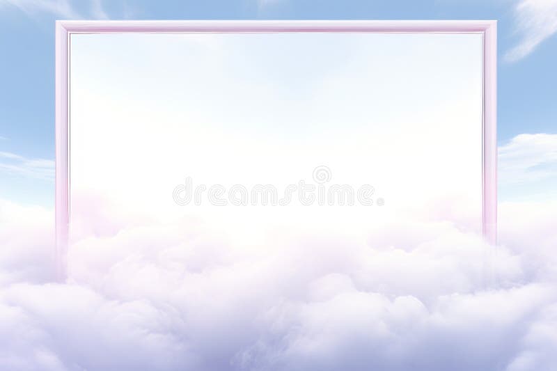 Pink Frame in the Sky with Clouds and Blue Sky Stock Illustration ...
