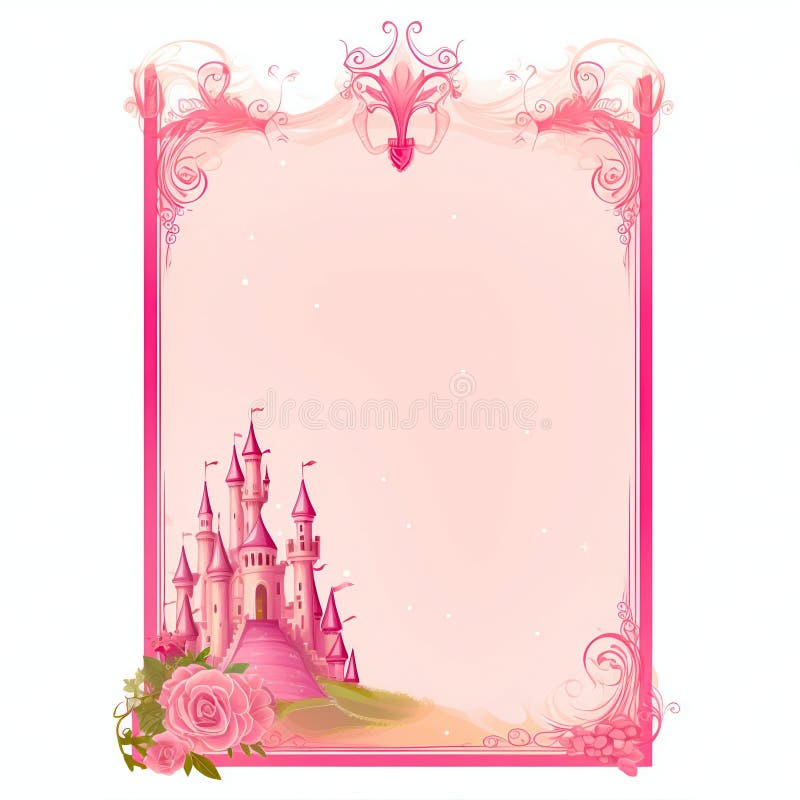 Pink Floral Frame Princess Stock Illustrations – 384 Pink Floral Frame ...