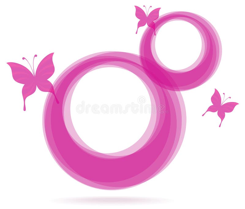 Pink frames and butterfly stock vector. Illustration of romantical ...