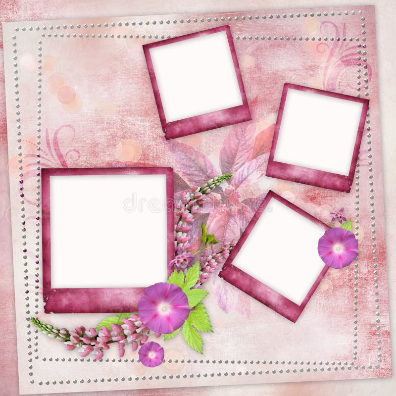 Pink frames for photo stock illustration. Illustration of paper - 22691211