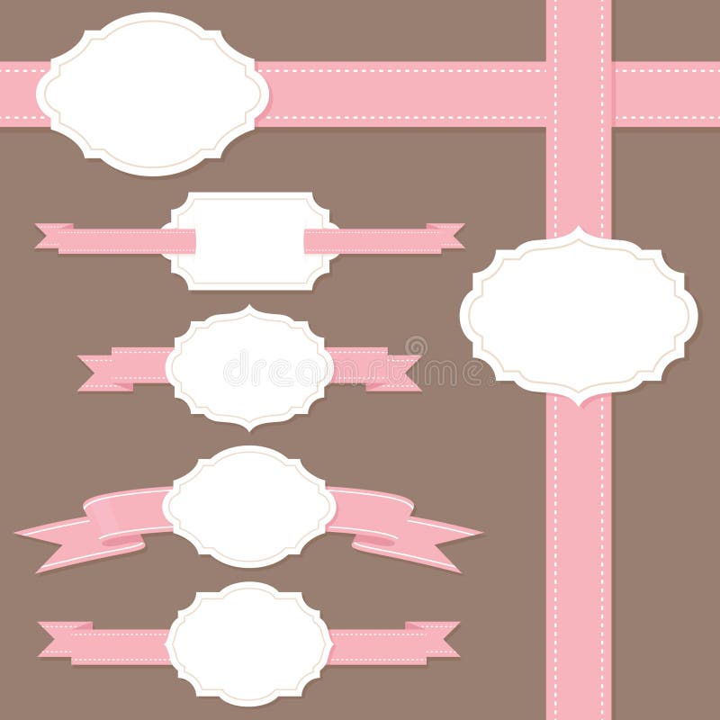 Pink frames and Ribbons stock vector. Illustration of space - 54954423