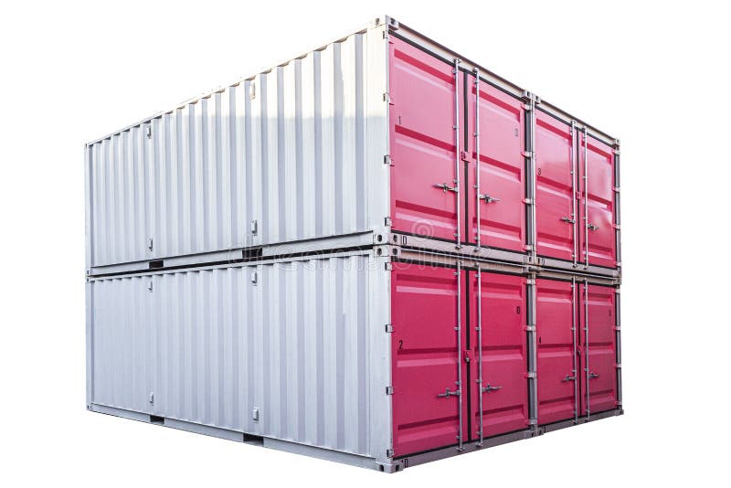 Pink Freight Shipping Container Stock Image - Image of industry ...