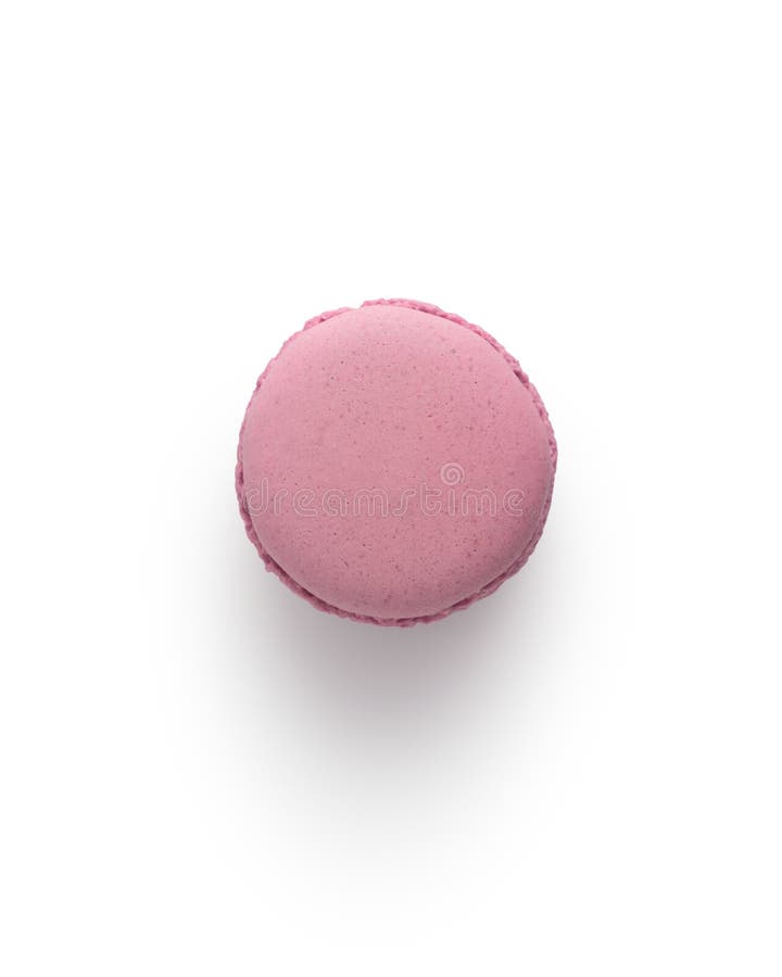 Pink French Macaron Top View Isolated on White with Shadow Stock Photo ...
