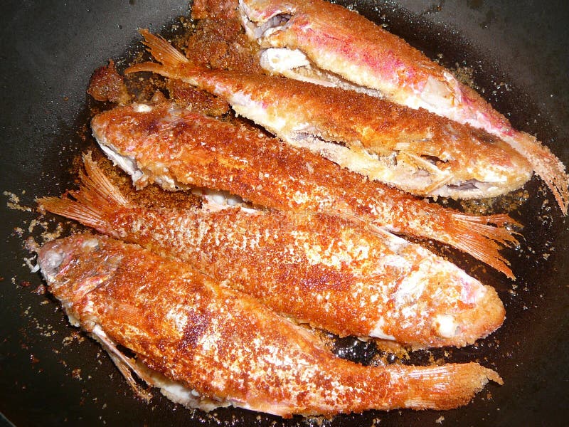 Pink Fried Appetizing Mullet Fish Stock Photo - Image of pink, food ...