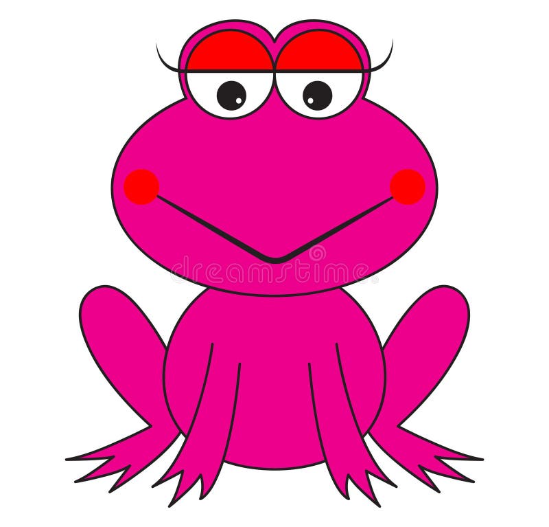 Pink frog cartoon vector stock vector. Illustration of lovely - 42853469
