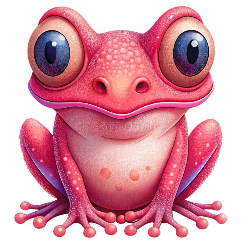 A Pink Frog with Large, Expressive Eyes Stock Photo - Illustration of ...