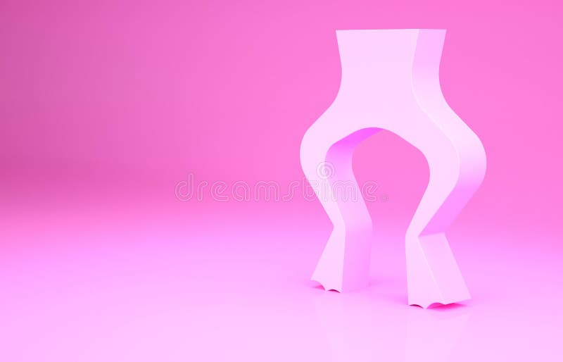 Pink Frog Legs Icon Isolated on Pink Background. Minimalism Concept ...