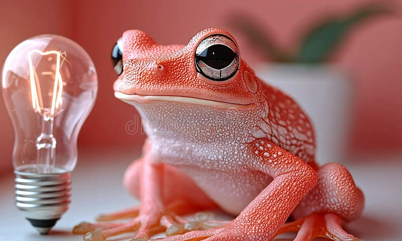 Pink frog and lightbulb stock video. Video of details - 380249815