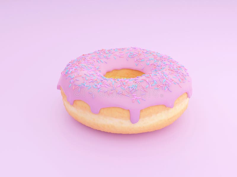 Pink Frosted Donut with Colorful Sprinkles with Bite Missing Stock ...