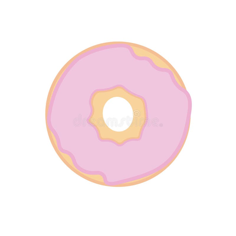 Pink Frosted Donut Ring. Vector Stock Illustration - Illustration of ...