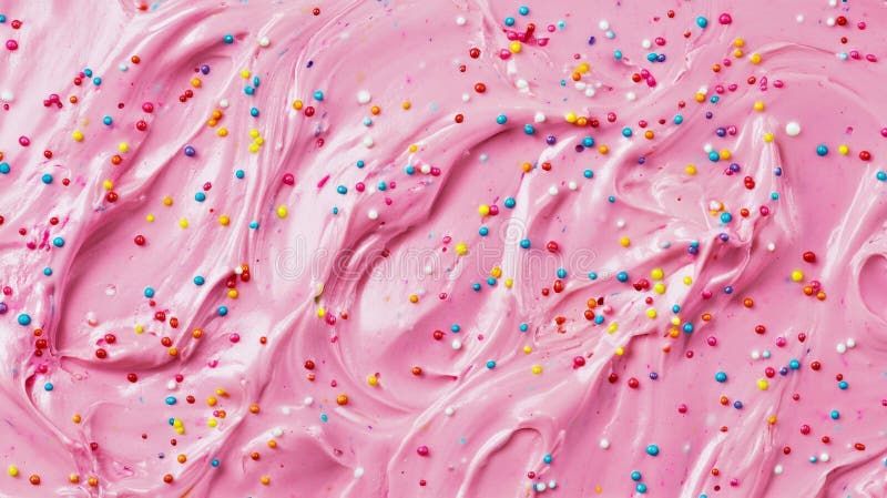 Pink Frosting with Colorful Sprinkles Texture Background Stock ...