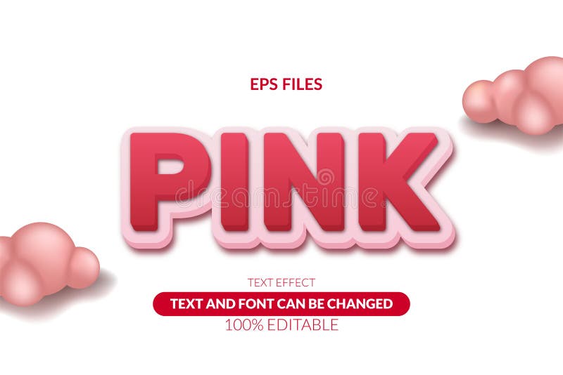 Pink Fun Happy Enjoy Bright Editable Font. Eps Vector File Stock ...