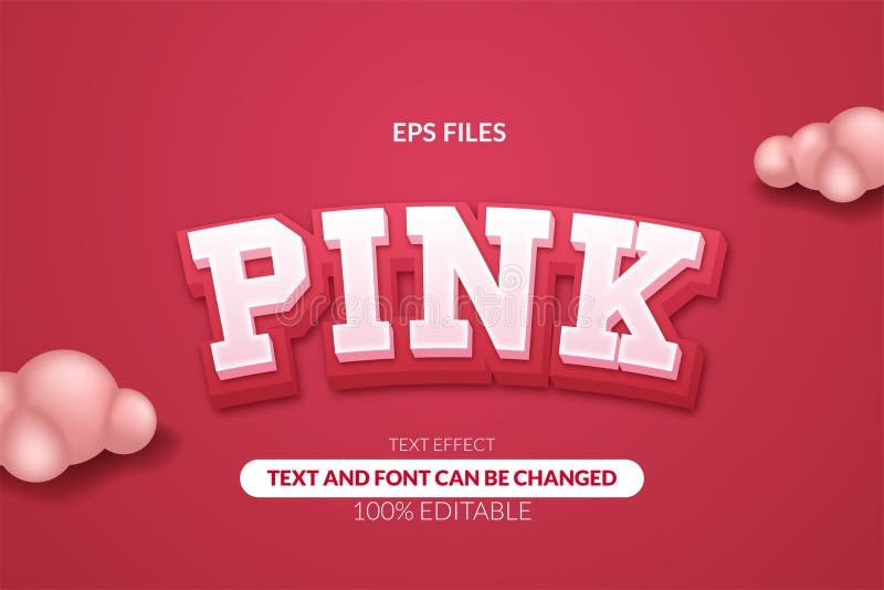 Pink Fun Vibrant Love Editable Text Effect. Eps Vector File Stock Vector - Illustration of title ...