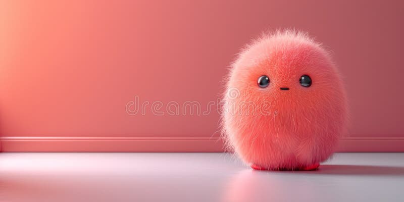 A Pink Furry Animal Standing in a Pink Room Stock Image - Image of pink ...