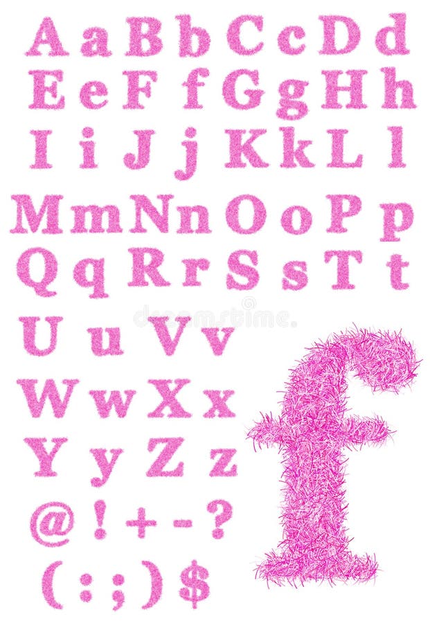 Pink furry font stock illustration. Illustration of font - 6027199