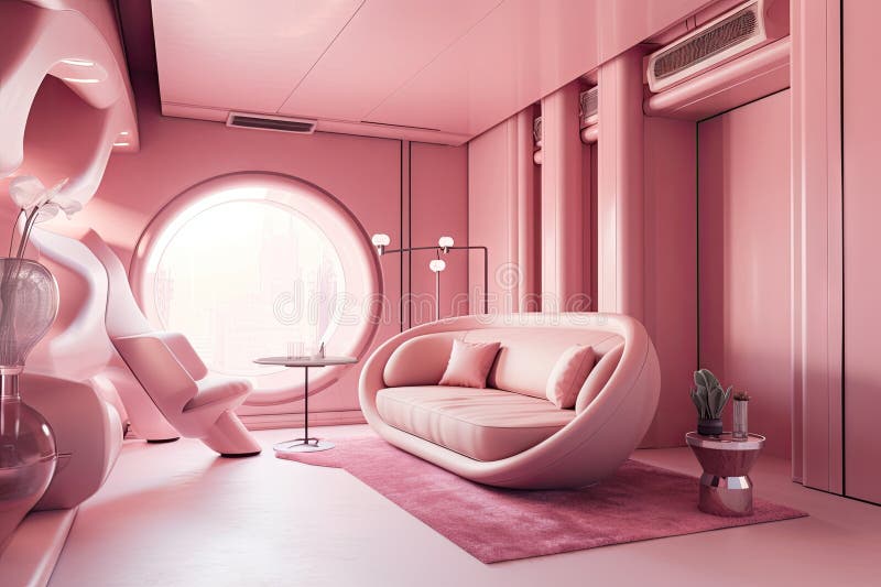 Pink Futuristic Setting, with Sleek and Stylish Design Elements, for a ...