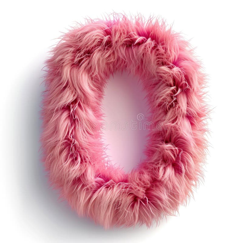 A Pink Fuzzy Letter O on a White Background Stock Photo - Image of ...